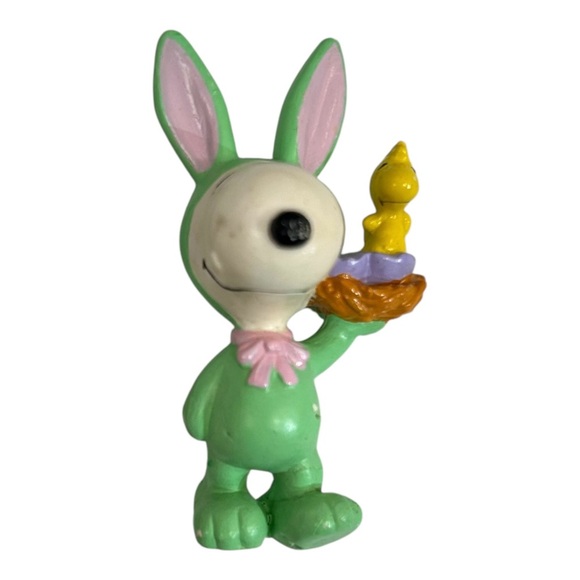 Snoopy | Toys | Vintage 9s Peanuts Snoopy Woodstock Easter Bunny Rabbit ...